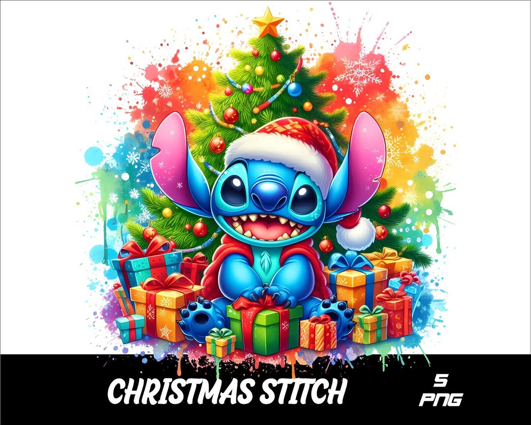 5 PNG Christmas Stitch Png Stitch Splash and Watercolor Png Christmas ...