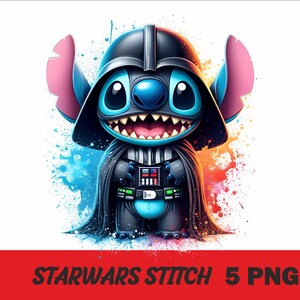 5 PNG Starwars Jedi Stitch Png Stitch Splash and Watercolor Png Stitch ...