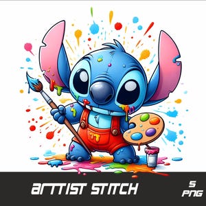5 PNG Stitch Artist Png Stitch Splash and Watercolor Png Painting ...
