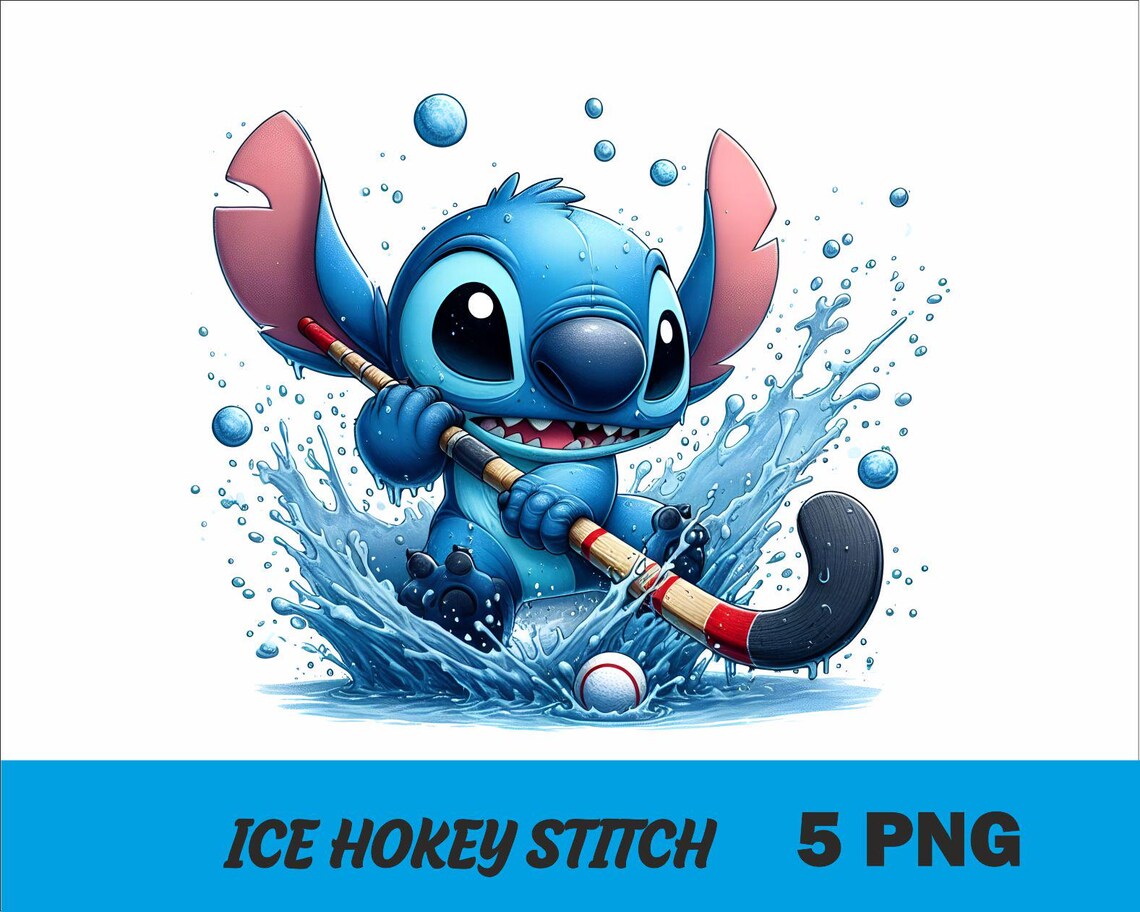 5 PNG Ice Hokey Stitch Png Stitch Splash and Watercolor Png Hokey ...