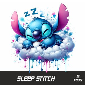 5 PNG Cloude Sleep Stitch Png Stitch Splash and Watercolor Png Sleep ...