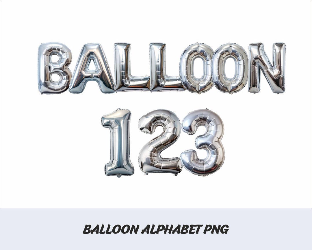 Party Balloons Silver Alphabet Png Font Silver Balloons Letters Png ...