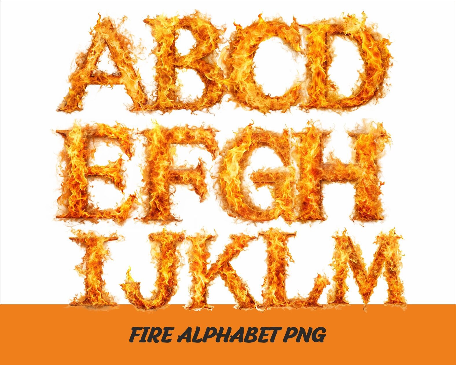 Fire Alphabet Png Font Flameletters Png Fire Font Flame Alphabet Png - Etsy