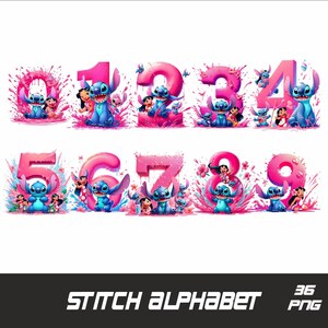 Lilo and Stitch Alphabet Png Font Pink Stitch and Lilo Letters Png ...