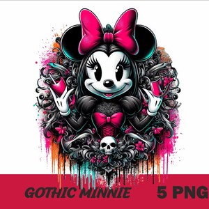 5 PNG Gothic Minnie Png Mouse Splash and Watercolor Png Gothic Minnie ...