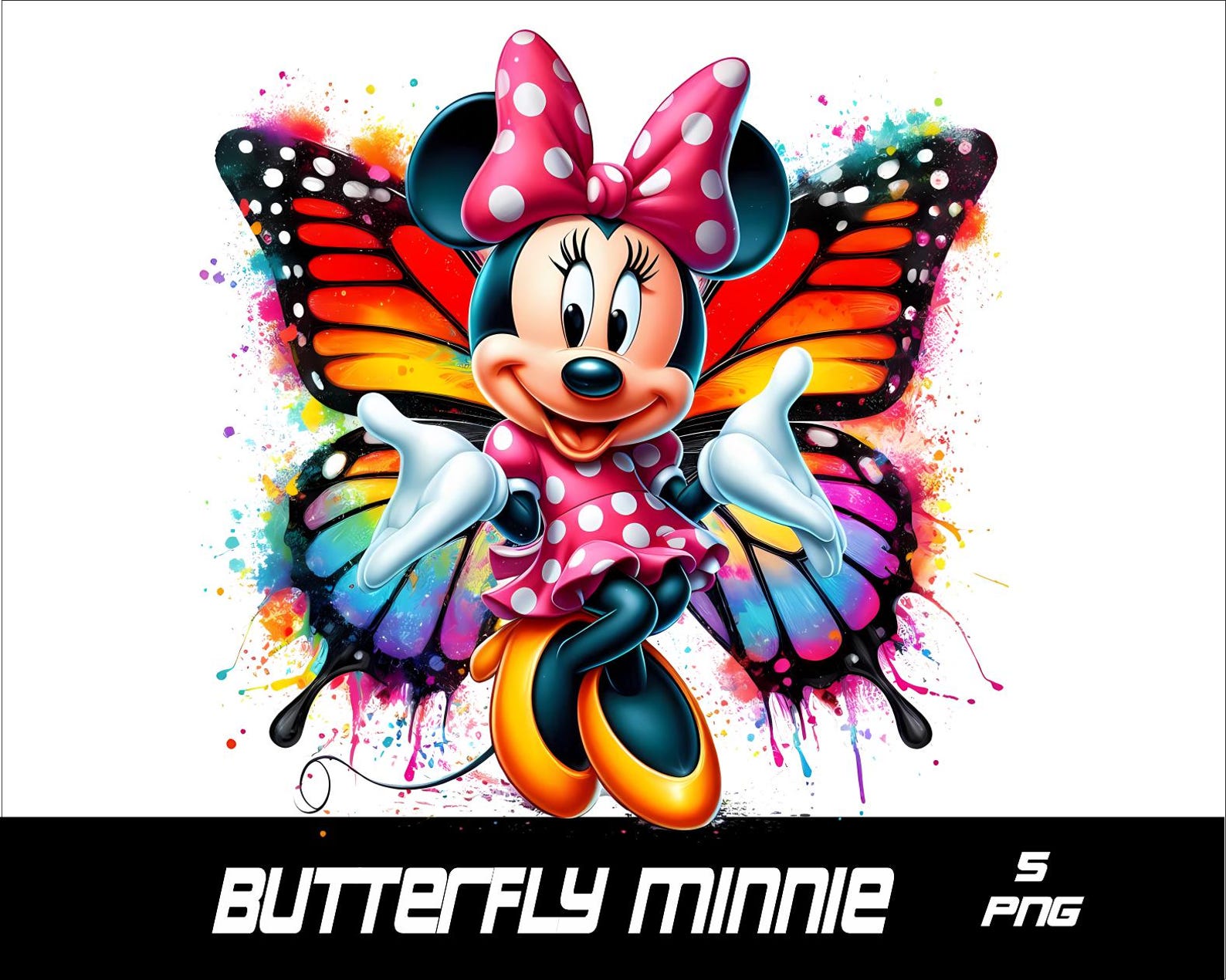 5 PNG Butterflt Minnie Png Mouse Splash and Watercolor Png Butterfly ...