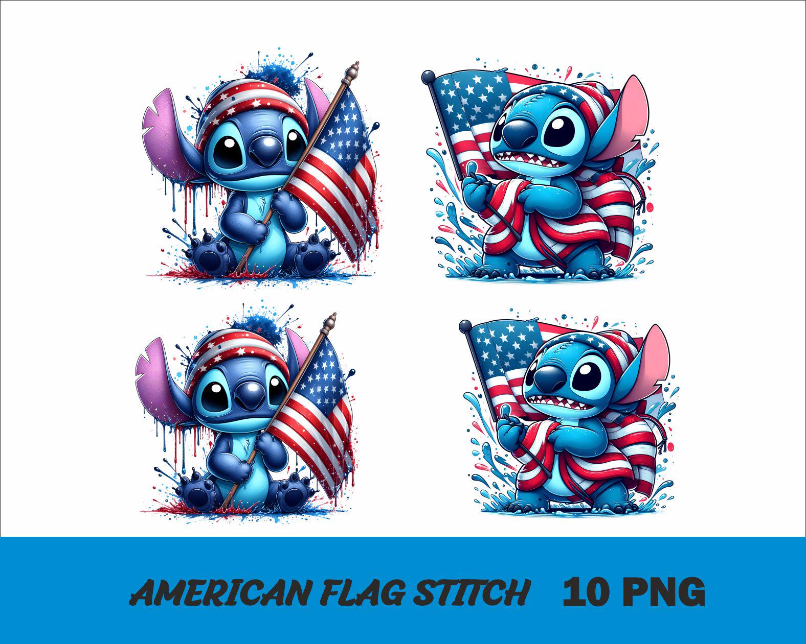 10 PNG American Flag Stitch Png American Stitch Splash and Watercolor ...