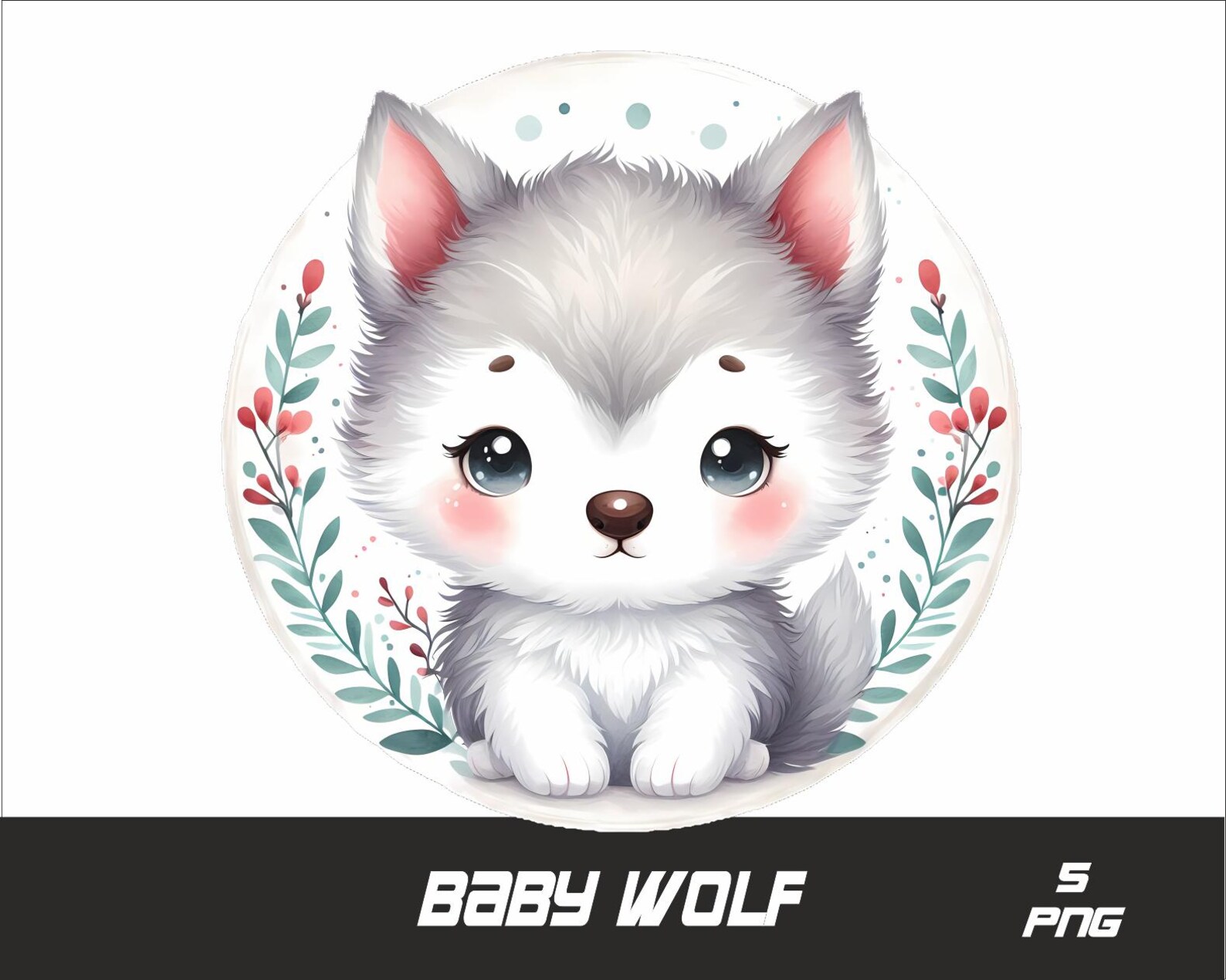 5 PNG Baby Wolf Png Splash and Watercolor Png Baby Animal Transparent ...