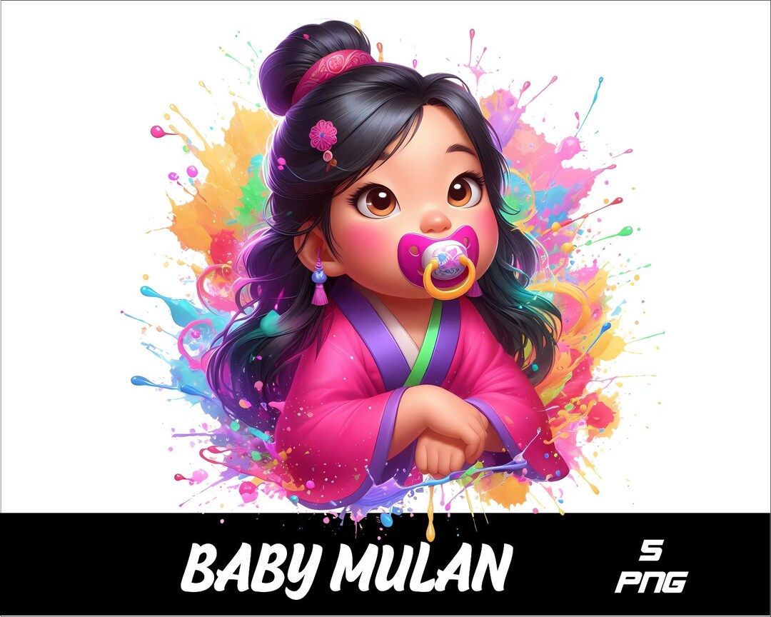 5 PNG Baby Princess Png Mulan Splash and Watercolor Png Baby Mulan ...