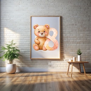 Tedy Bear Alphabet Png Font Baby Bear Letters Png Watercolor Tedy Font ...