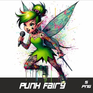 5 PNG Punk Fairy Tinker Png Rocker Fairy Splash and Watercolor Png Punk ...