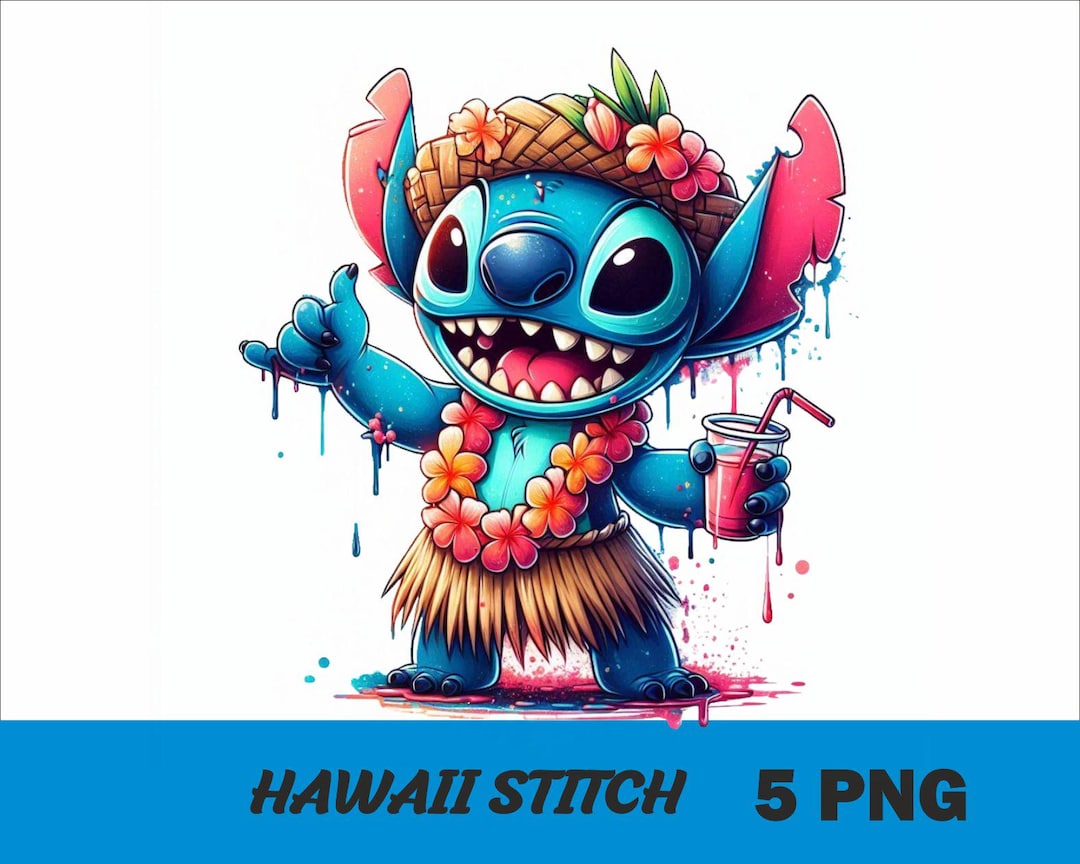 5 PNG Stitch Hawaii Png Stitch Splash and Watercolor Png Stitch ...