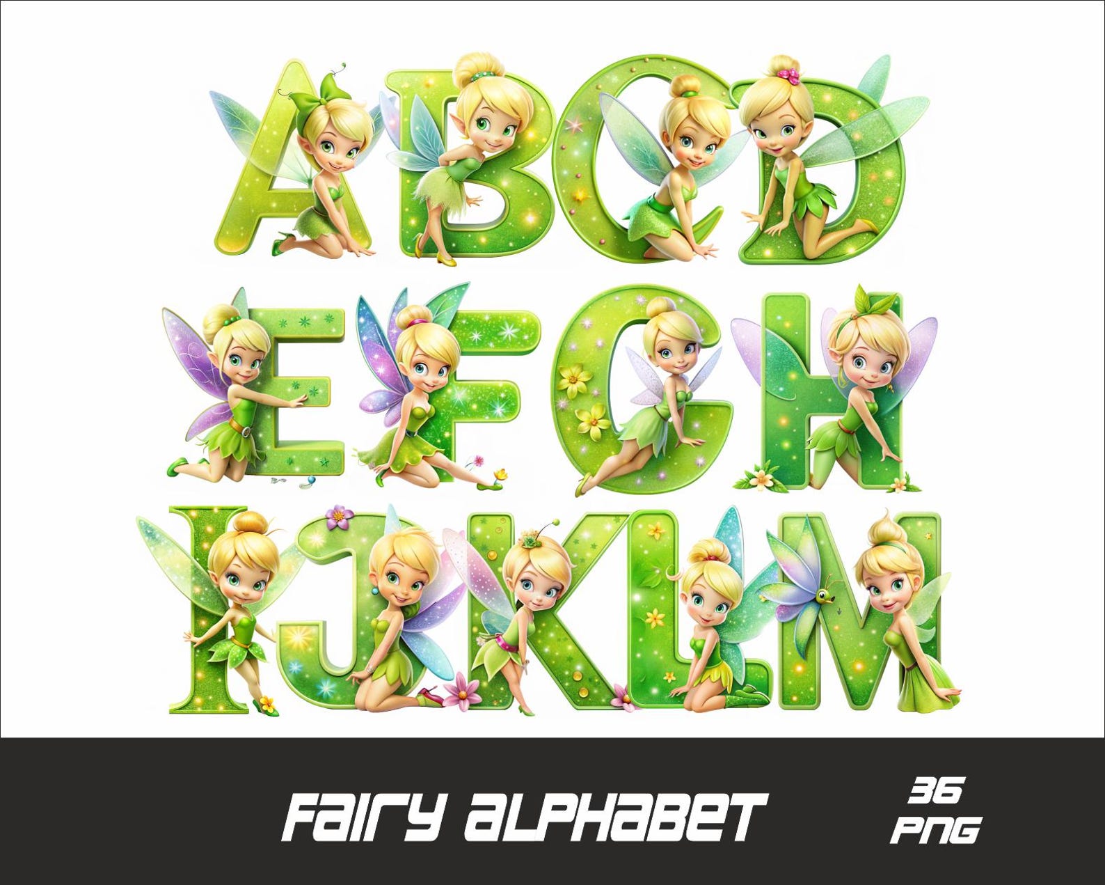 Fairy Alphabet Png Font Party Letters Png Cute Fairy Font Fairy Tinker ...