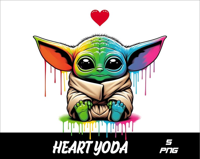 5 PNG Heart Baby Jedi Png Jedi Yoda Splash and Watercolor Png Baby Jedi ...