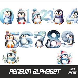 Penguin Alphabet Png Font Party Letters Penguin Font Chirstmas Penguin ...