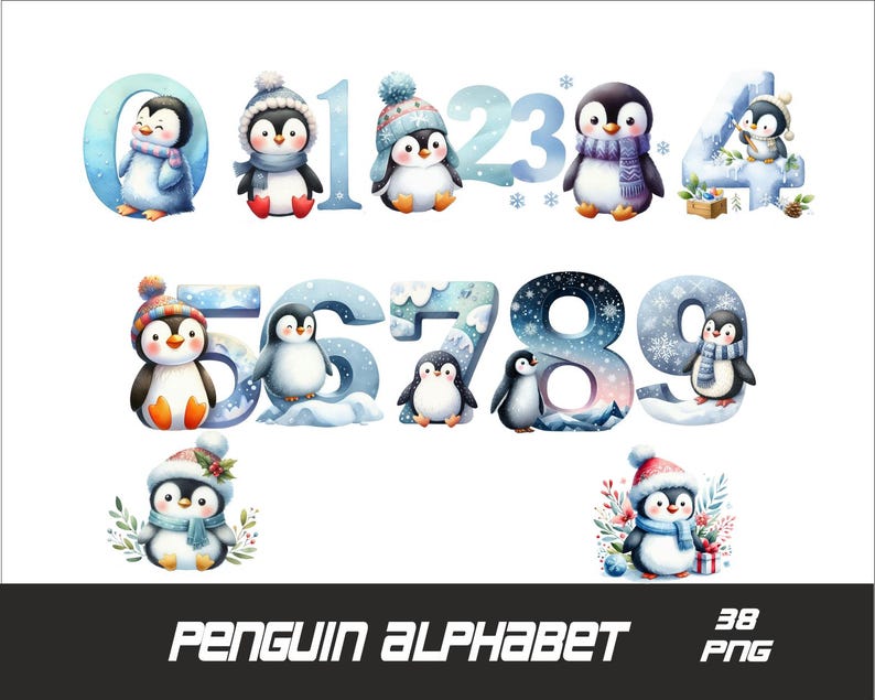 Penguin Alphabet Png Font Party Letters Penguin Font Chirstmas Penguin ...
