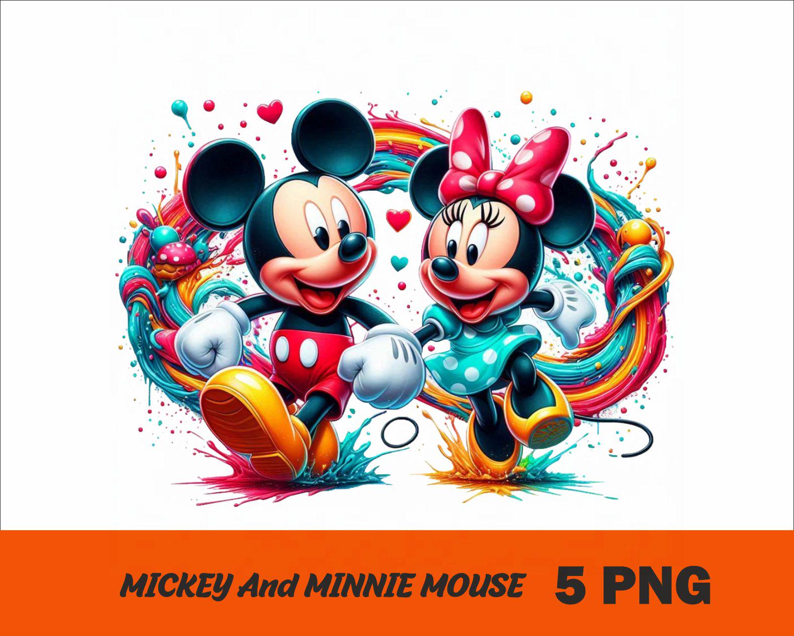 5 PNG Mickey and Minnie Png Lover Mouse Splash and Watercolor Png Minnie and Mickey Transparent ...