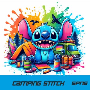 5 PNG Camping Stitch Png Stitch Splash and Watercolor Png Stitch ...