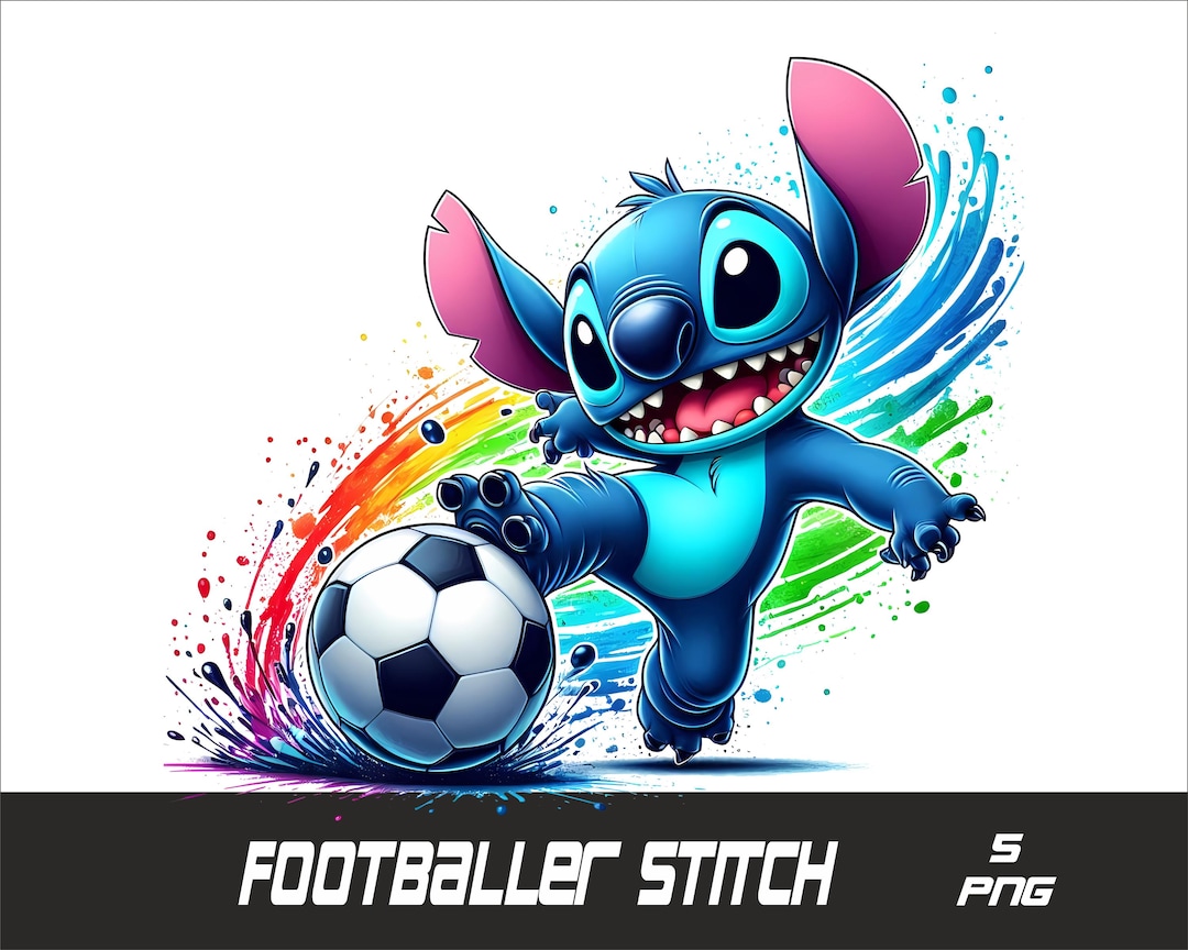 5 PNG Footballer Stitch Png Stitch Splash and Watercolor Png Stitch ...