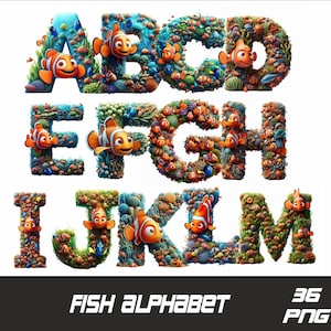 Fish Alphabet Png Font Nemo Letters Png Fish Font Fish Nemo Alphabet ...
