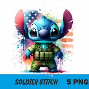 5 PNG Soldier Stitch Png Stitch Splash and Watercolor Png Soldier ...