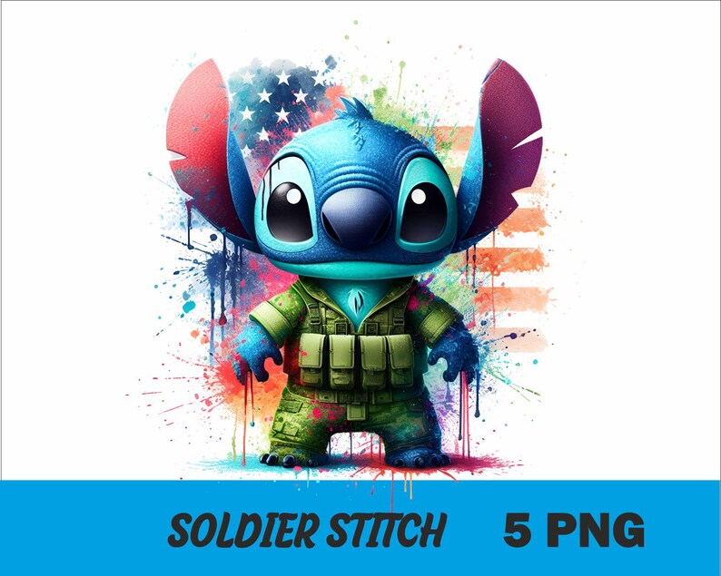 5 PNG Soldier Stitch Png Stitch Splash and Watercolor Png Soldier ...