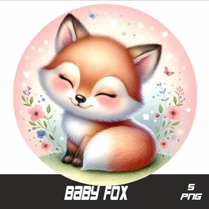 5 PNG Baby Fox Png Splash and Watercolor Png Baby Animal Transparent ...