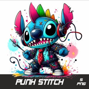 5 PNG Punk Stitch Png Stitch Splash and Watercolor Png Rocker Stitch ...