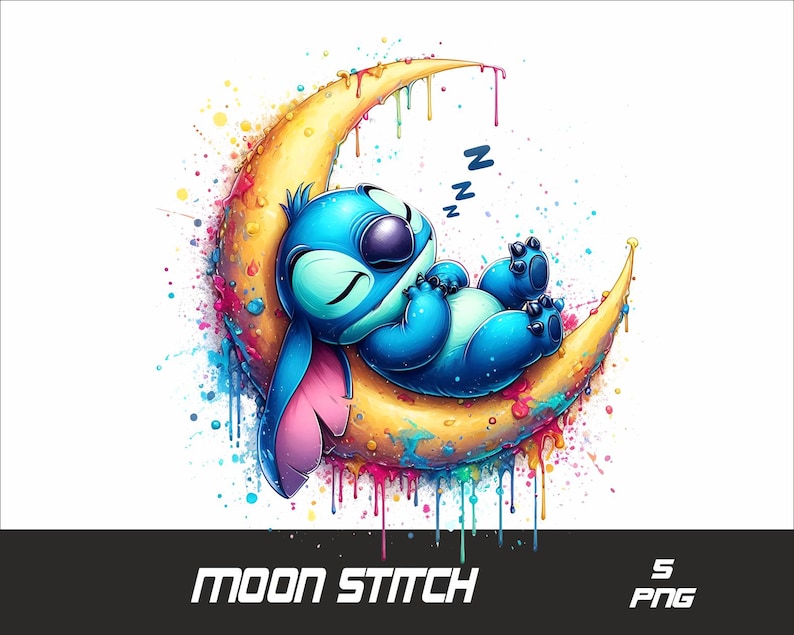 5 PNG Moon Stitch Png Stitch Splash and Watercolor Png Sleep Stitch ...