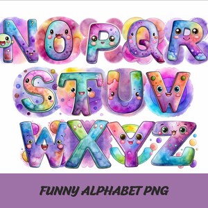 Cartoon Funny Alphabet Png Font Watercolor Cartoon Letters Png Font ...