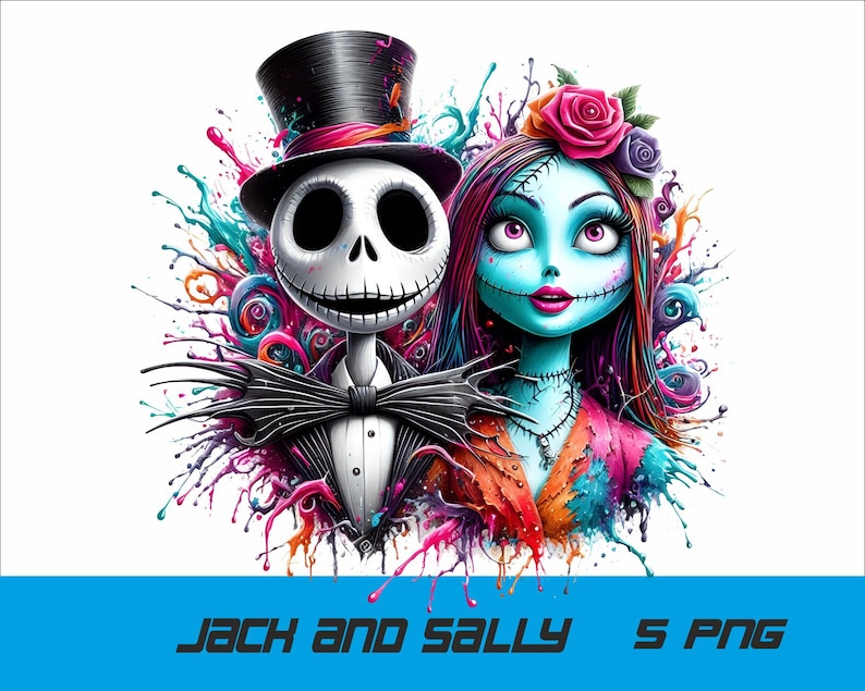 5 PNG Jack and Sally Png Splash and Watercolor Png Jack and ...