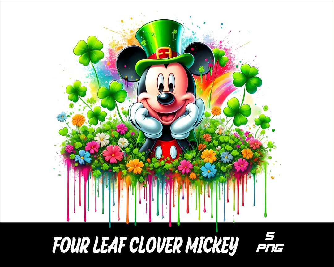 5 PNG Four Lea Clover Mickey Png Mouse Splash and Watercolor Png Mickey ...