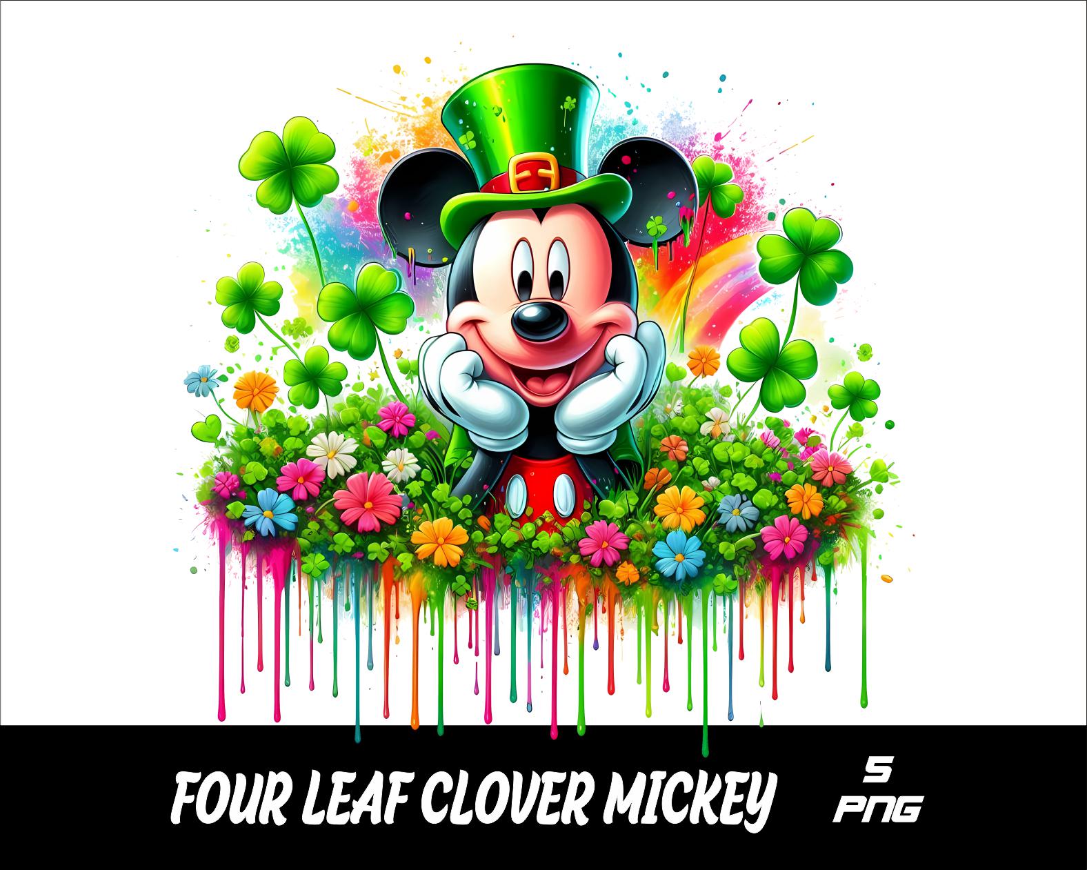 5 PNG Four Lea Clover Mickey Png Mouse Splash and Watercolor Png Mickey ...