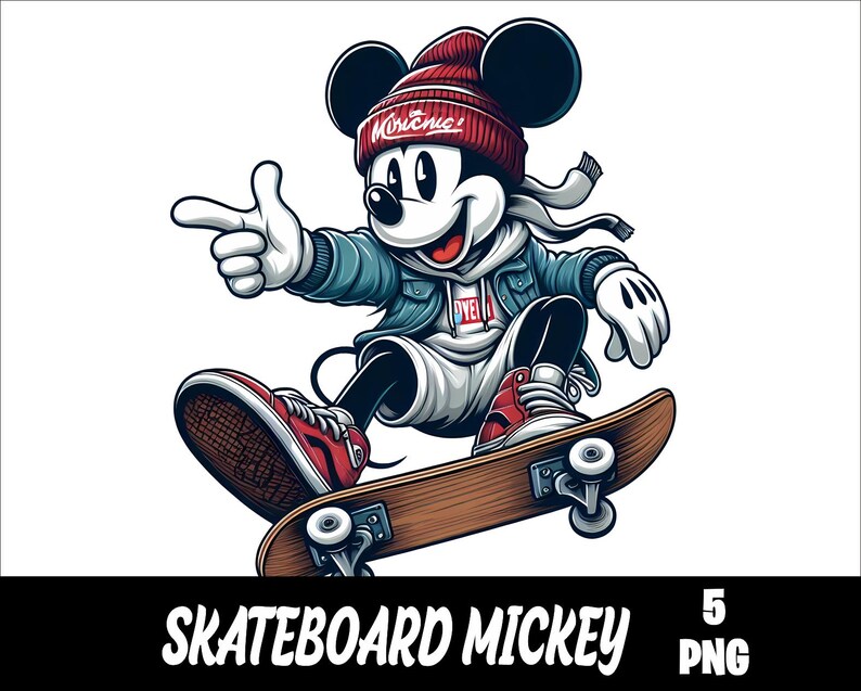 5 PNG Skateboard Mickey Png Mouse Splash and Watercolor Png Mickey ...