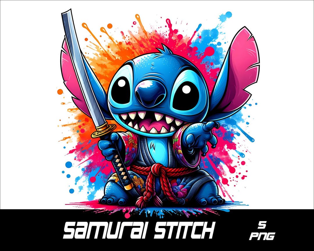 5 PNG Samurai Stitch Png Stitch Splash and Watercolor Png Stitch ...