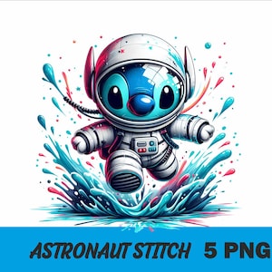 5 PNG Astronaut Stitch Png Stitch Splash and Watercolor Png Astronaut ...
