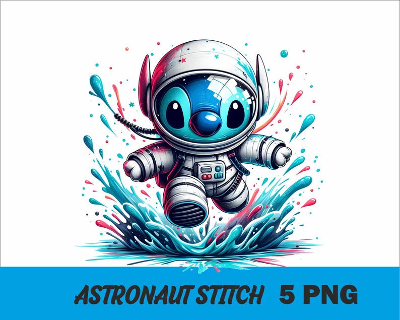 5 PNG Astronaut Stitch Png Stitch Splash and Watercolor Png Astronaut ...