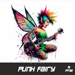 5 PNG Punk Fairy Tinker Png Rocker Fairy Splash and Watercolor Png Punk ...