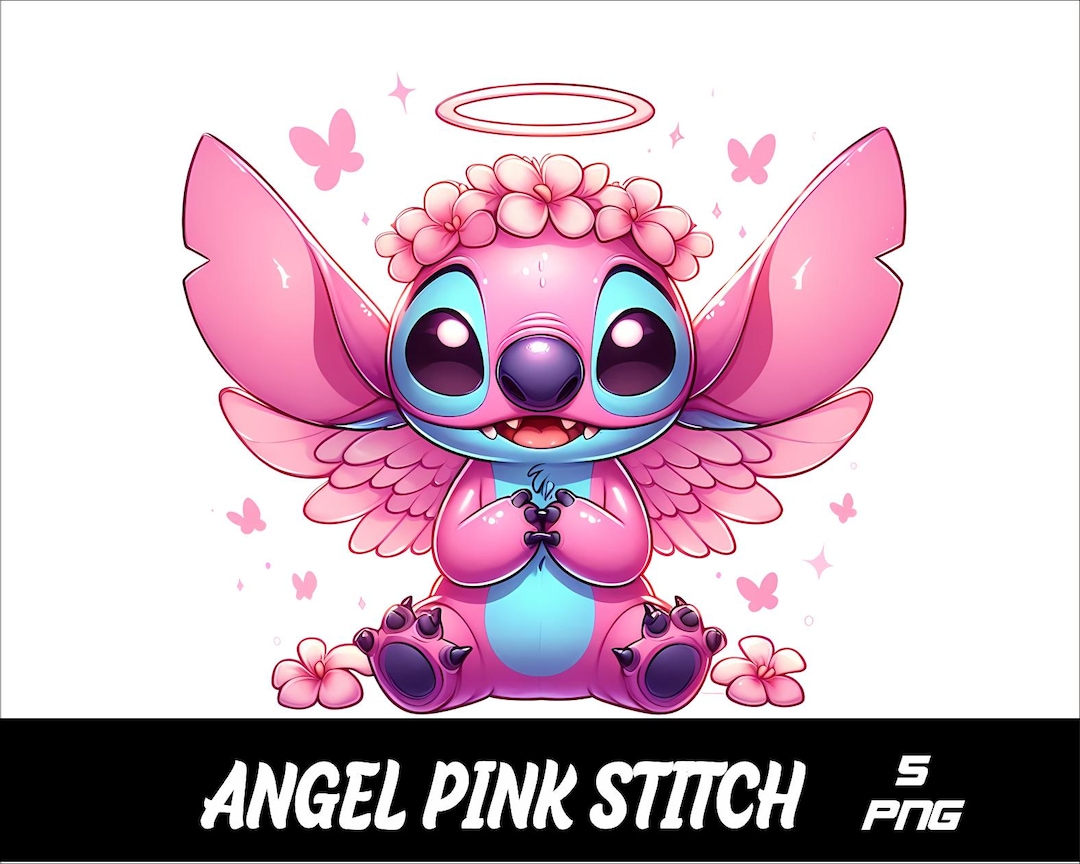5 PNG Angel Pink Stitch Png Stitch Splash and Watercolor Png Stitch ...