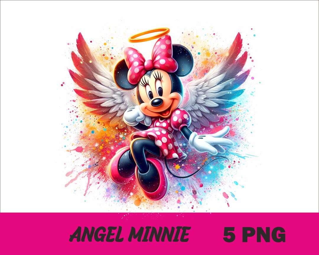 5 PNG Angel Minnie Png Mouse Splash and Watercolor Png Angel Minnie ...
