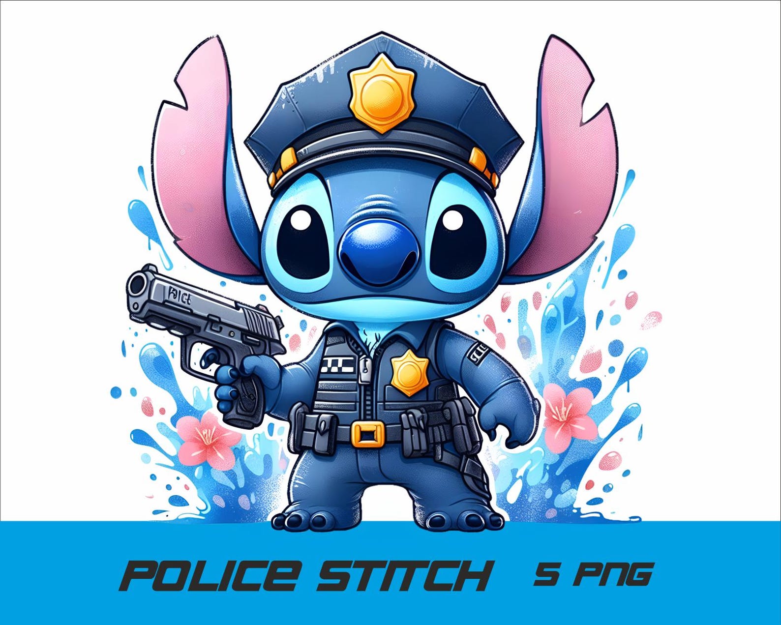 5 PNG Police Stitch Png Stitch Splash and Watercolor Png Stitch ...