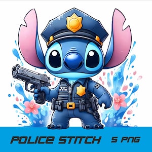 5 PNG Police Stitch Png Stitch Splash and Watercolor Png Stitch ...