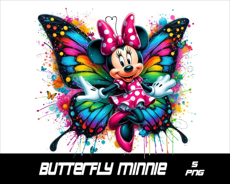 5 PNG Butterflt Minnie Png Mouse Splash and Watercolor Png Butterfly ...