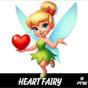5 PNG Heart Fairy Tinker Png Cute Fairy Splash and Watercolor Png Love ...