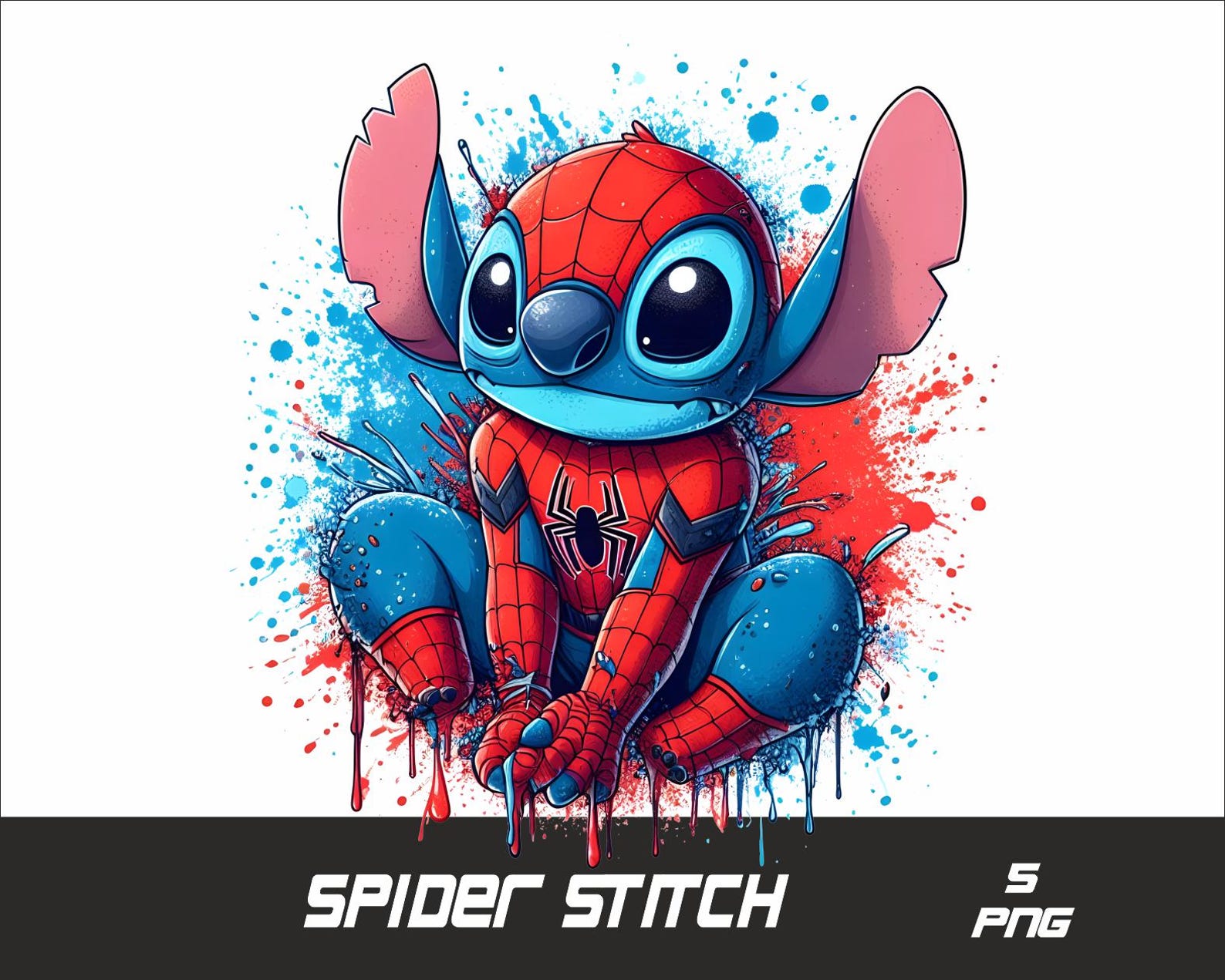 5 PNG Stitch Spider Hero Png Stitch Splash and Watercolor Png Stitch ...