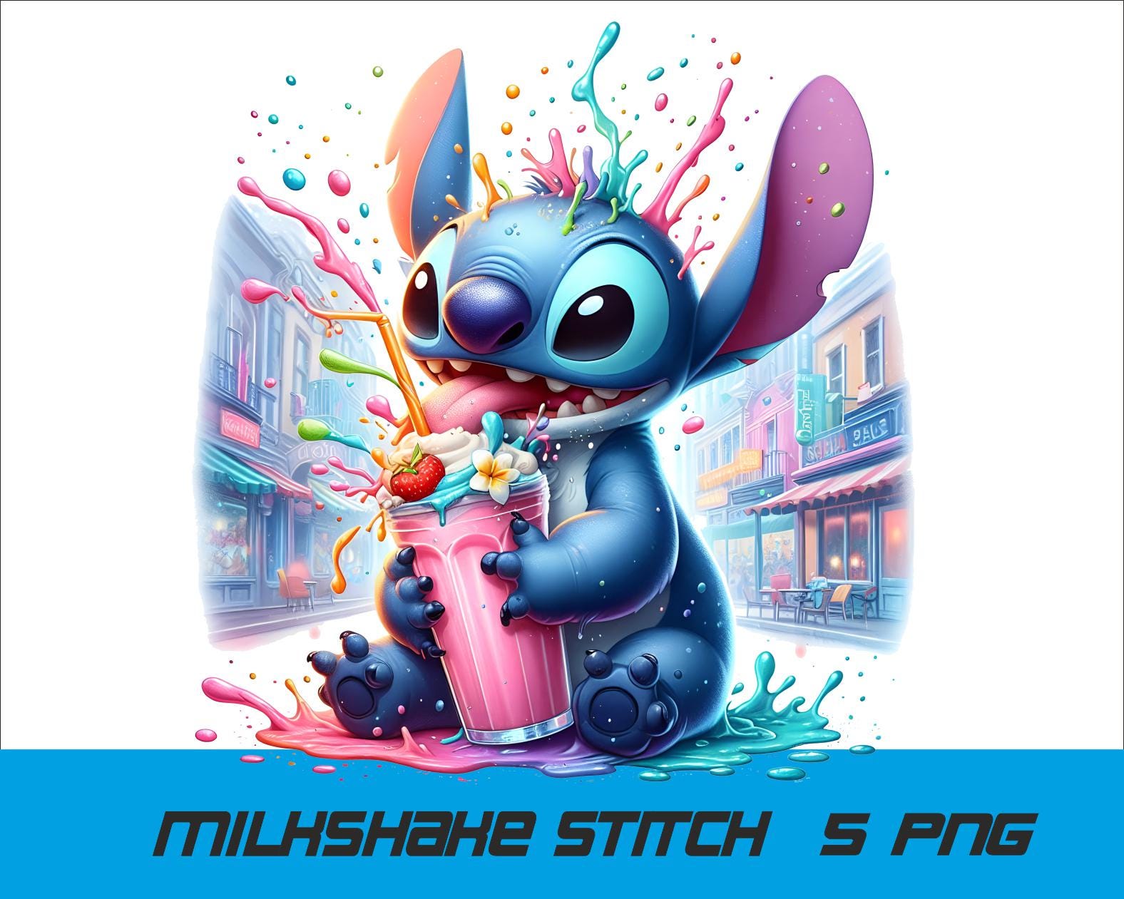 5 PNG Milkshake Stitch Png Stitch Splash and Watercolor Png Stitch ...