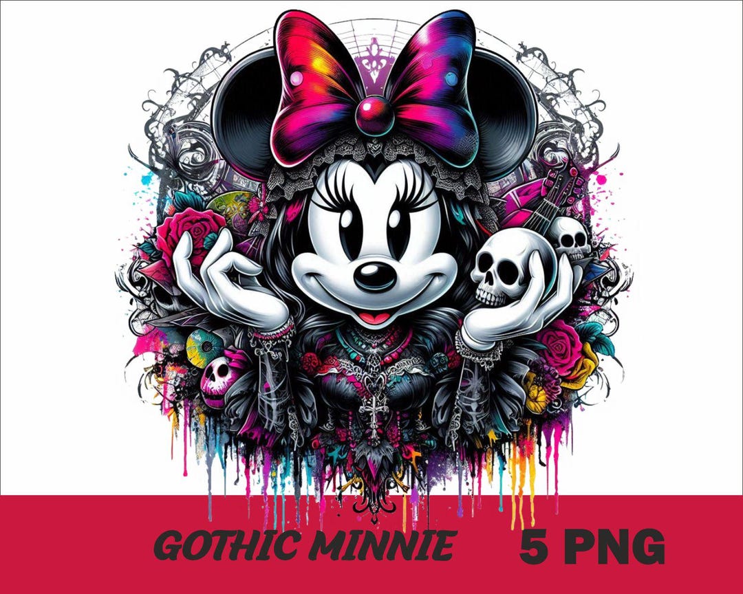 5 PNG Gothic Minnie Png Mouse Splash and Watercolor Png Gothic Minnie ...