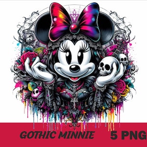 5 PNG Gothic Minnie Png Mouse Splash and Watercolor Png Gothic Minnie ...
