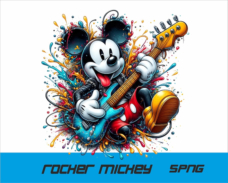 5 PNG Rocker Mickey Png Rocker Mouse Splash and Watercolor Png Mickey ...