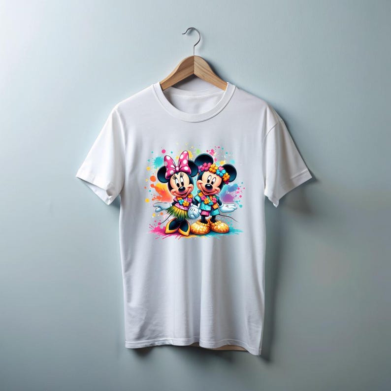 5 PNG Hawaii Mickey and Minnie Png Lover Mouse Splash and Watercolor ...